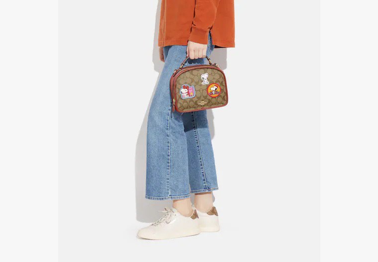 Coach X Peanuts Lunch Pail In Signature Canvas With Patches, Women's Fashion, Bags & Wallets ...
