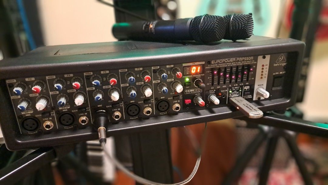 For sale - Complete PA system Behringer PMP550M with 2 wireless mics ...