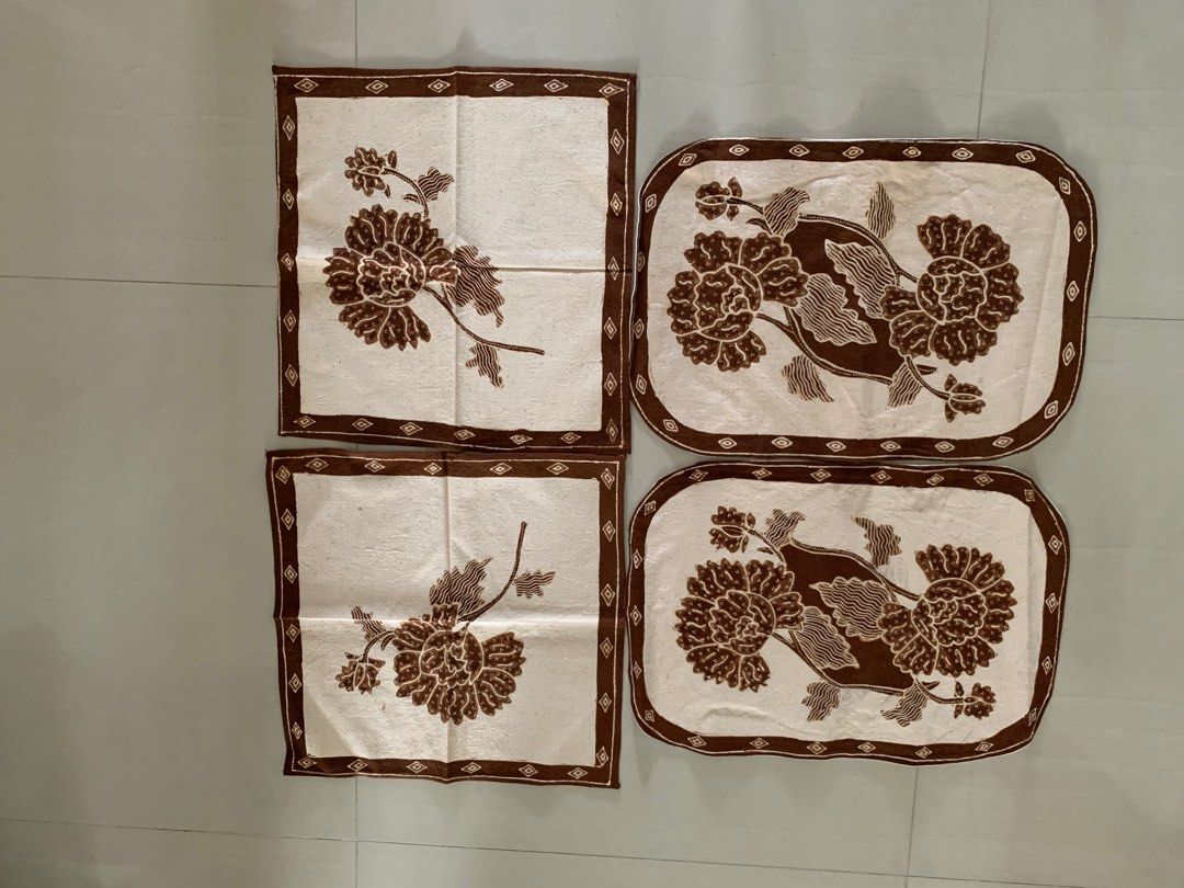 Cotton Batik Table mats and napkins, Furniture & Home Living ...