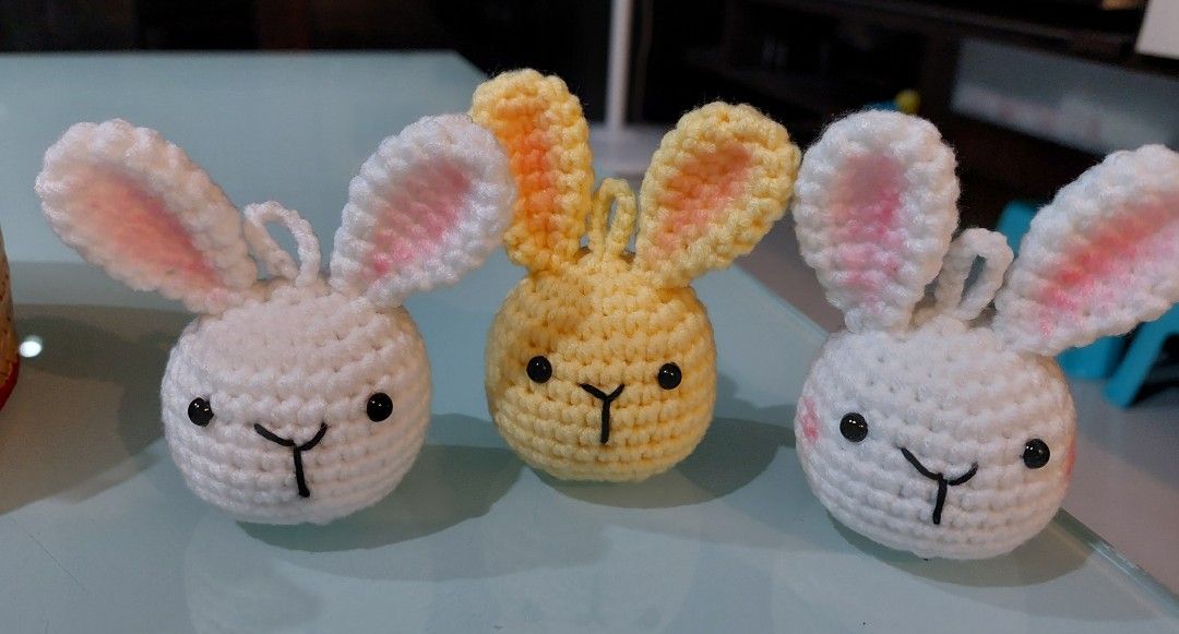 Crochet Rabbit keychain, Hobbies & Toys, Stationery & Craft, Handmade ...
