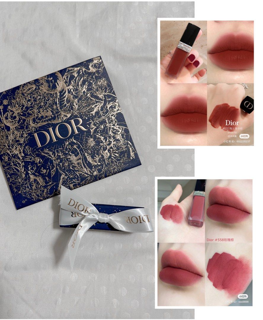 Dior Forever Liquid Transfer-Proof lipstick #558 & #820, Beauty ...