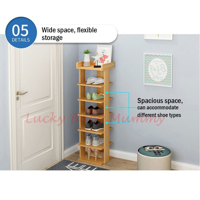 Doorway Single Shoe Rack Wooden Shoe Shelf/ 6/7/8 Tier Shoe Rack ...