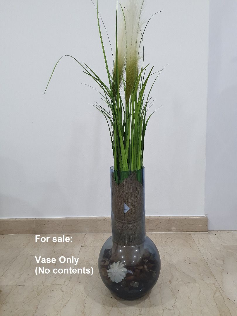 Elegant Floor Standing Decorative Glass Vase, Furniture & Home Living ...