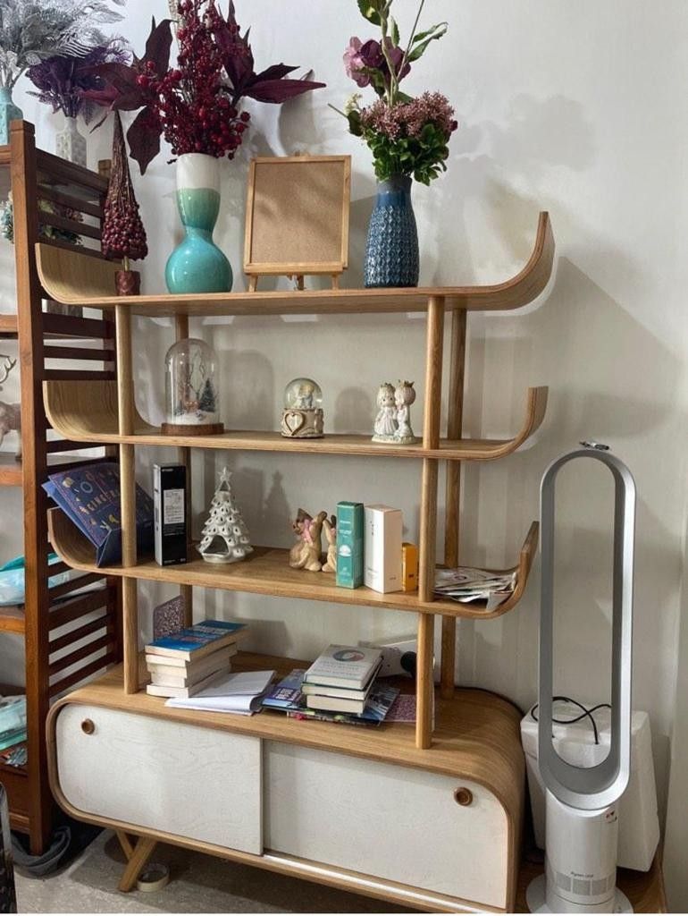 Elegant Scandinavian curved display shelf, Furniture & Home Living ...