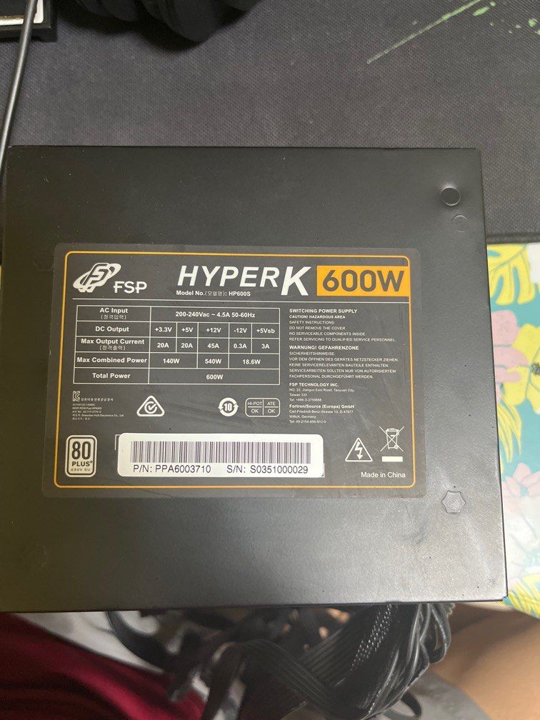 FSP Hyper K 600W, Computers & Tech, Parts & Accessories, Computer Parts ...
