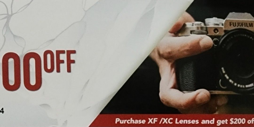 $200 Fujifilm lens voucher, Photography, Cameras on Carousell