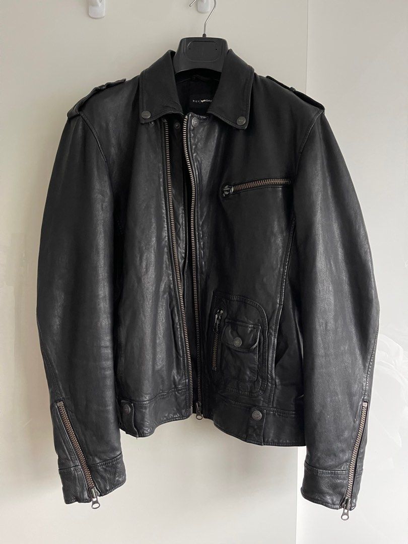 GAS Leather Jacket, L, Men's Fashion, Coats, Jackets and Outerwear on ...