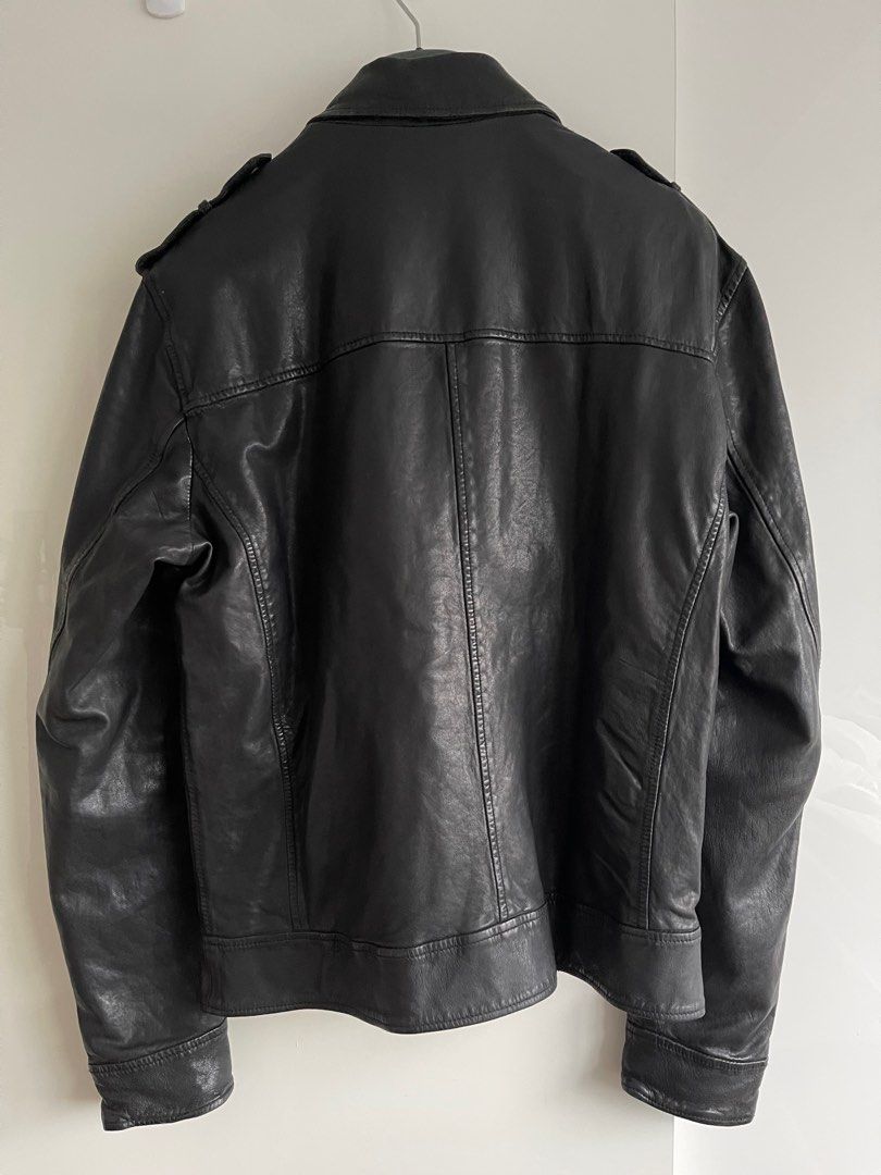 GAS Leather Jacket, L, Men's Fashion, Coats, Jackets and Outerwear on ...