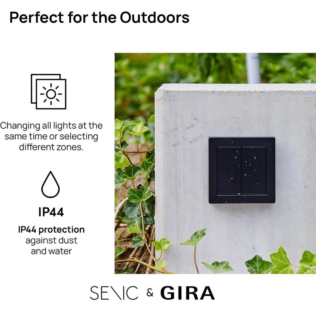 GIRA + Senic Friends of Hue Outdoor Smart Switch Black, Furniture ...