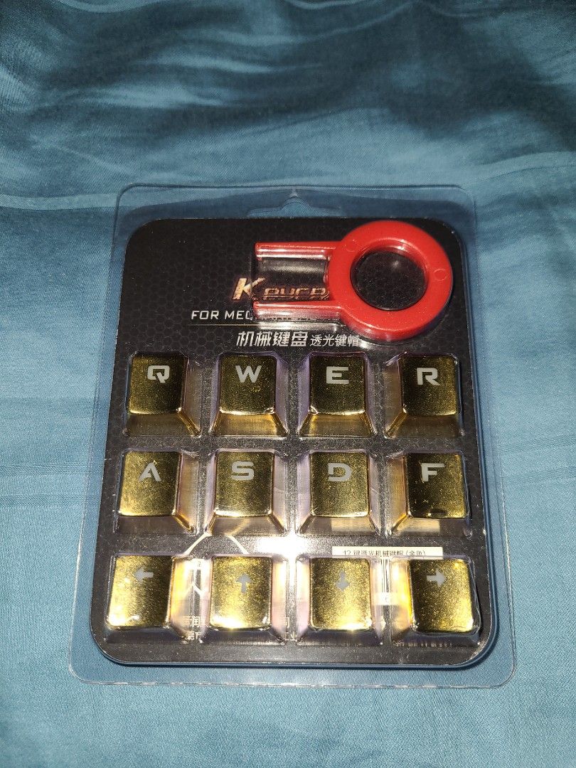 Gold Arrow and WASD keycaps, Computers & Tech, Parts & Accessories, Computer Keyboard on Carousell