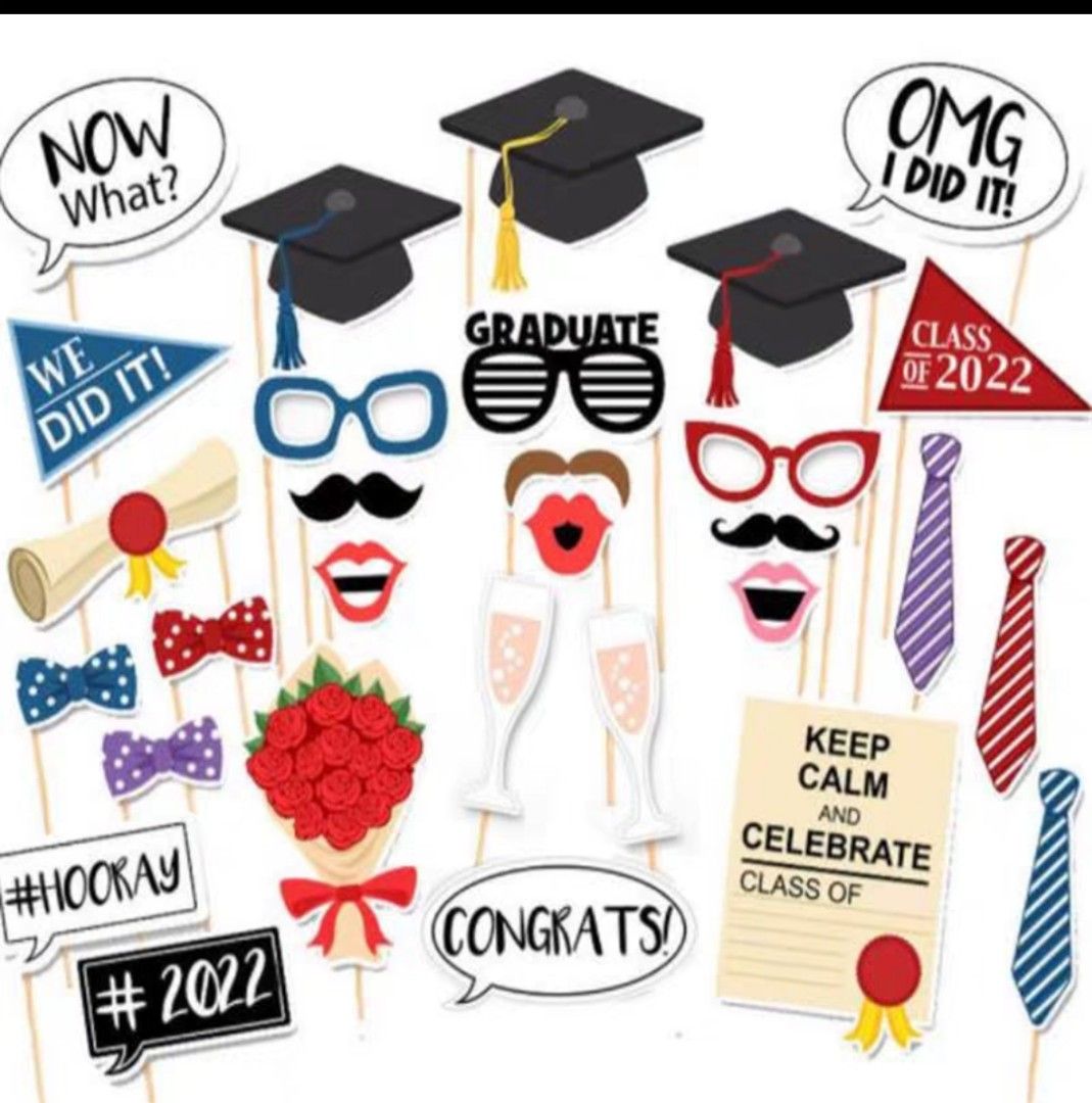 Graduation Photo booth Props, Photography, Photography Accessories ...