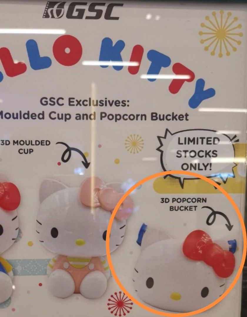 [QUICK PO] GSC Cinema HELLO kitty popcorn bucket, Hobbies & Toys, Toys ...