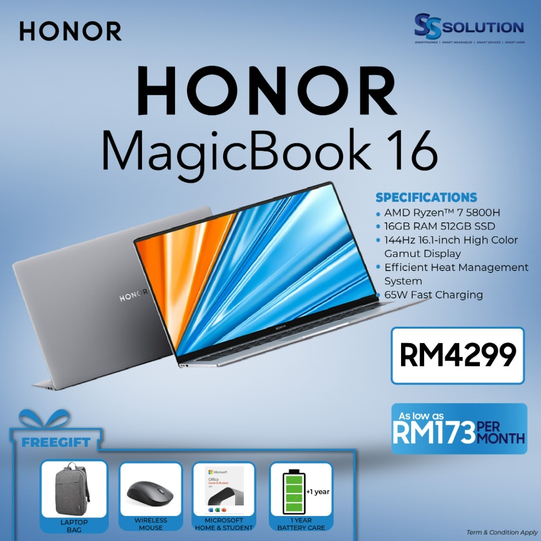 HONOR MagicBook 16 16GB RAM+ 512GB ROM with AMD Chiristmas Campaign ...