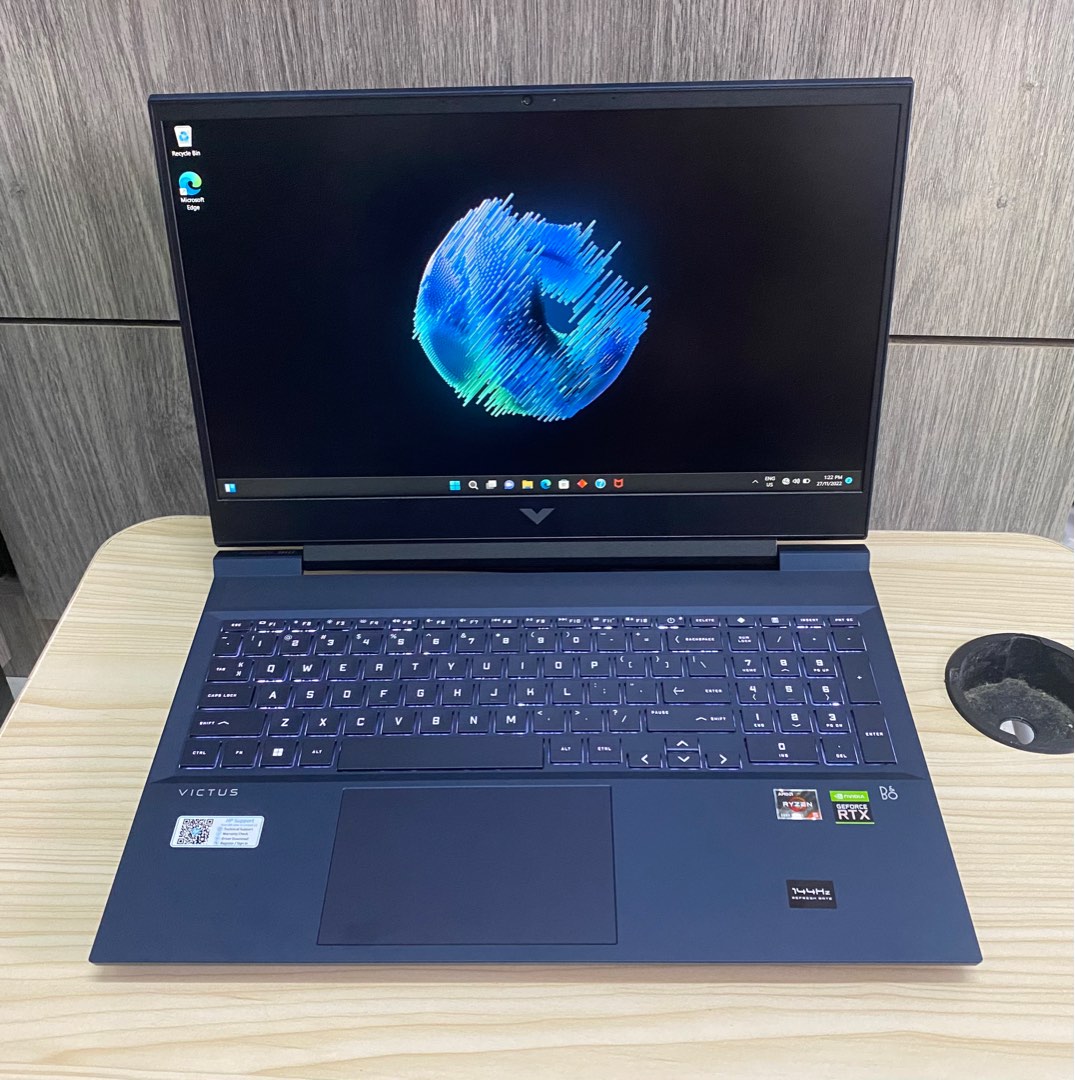 HP Victus 16, Ryzen 5 6600H, 16gb ddr5 ram, 512gb ssd, RTX3050 like new ...