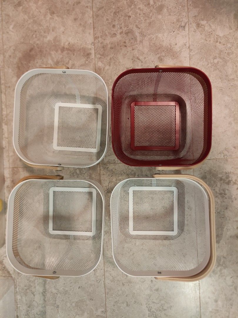 IKEA metal baskets X 4, Furniture & Home Living, Home Improvement ...