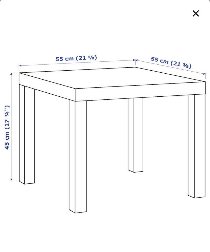 IKEA side table, black, 55cm x 55cm, Furniture & Home Living, Furniture ...