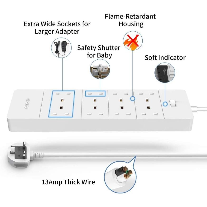[instock] Household Power Strip with 3 Meter Power Extension Cord ...