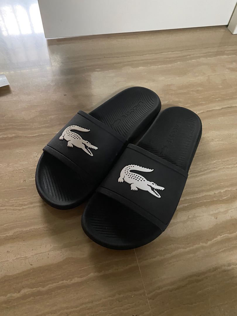 Lacoste Slides, Men's Fashion, Footwear, Flipflops and Slides on Carousell