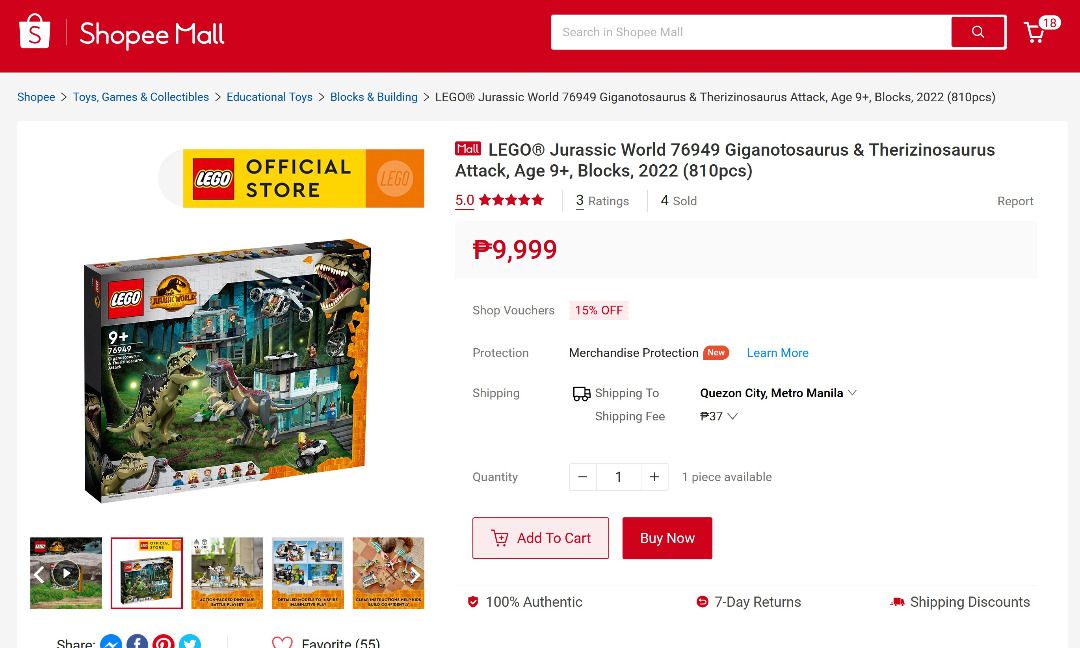 RUSH: LEGO Jurassic World 76949 Giganotosaurus & Therizinosaurus Attack ...