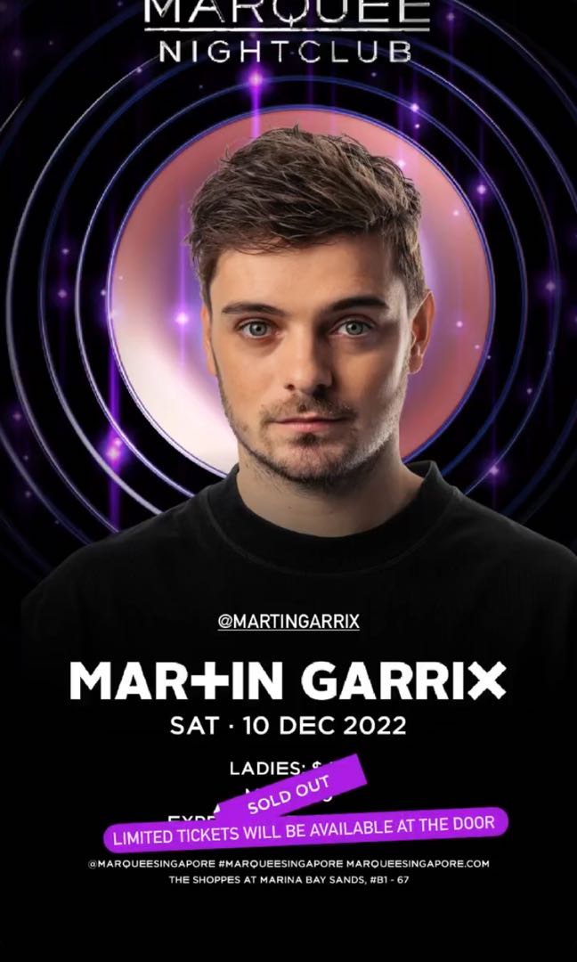 Martin Garrix 10 Dec Marquee, Tickets & Vouchers, Event Tickets on ...