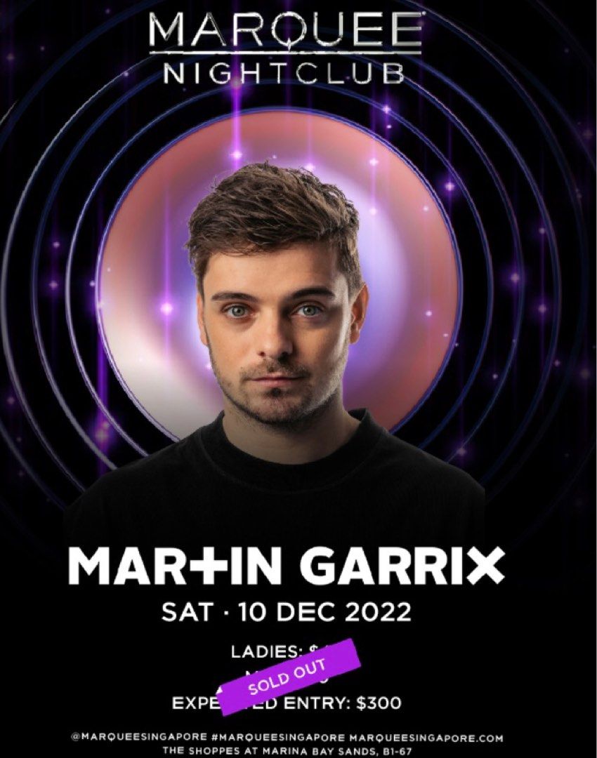 MARTIN GARRIX MARQUEE TICKET, Tickets & Vouchers, Event Tickets on ...