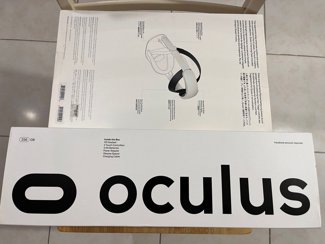 Meta Oculus Quest 2 VR 256GB and Elite Strap with Battery and Carrying Case ( Facebook Metaverse ...