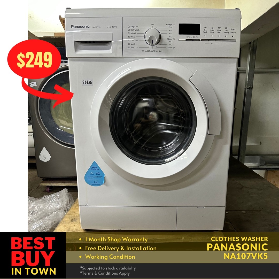 MUST BUY! PANASONIC 7KG Front-Loader Washing Machine NA-107VK5 (92436), TV & Home Appliances ...