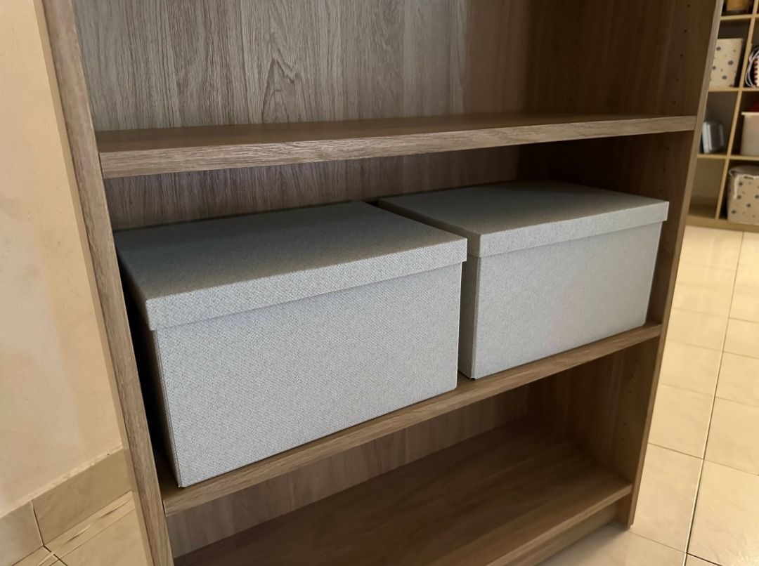 [New] IKEA BILLY Bookcase with free storage boxes, Furniture & Home ...