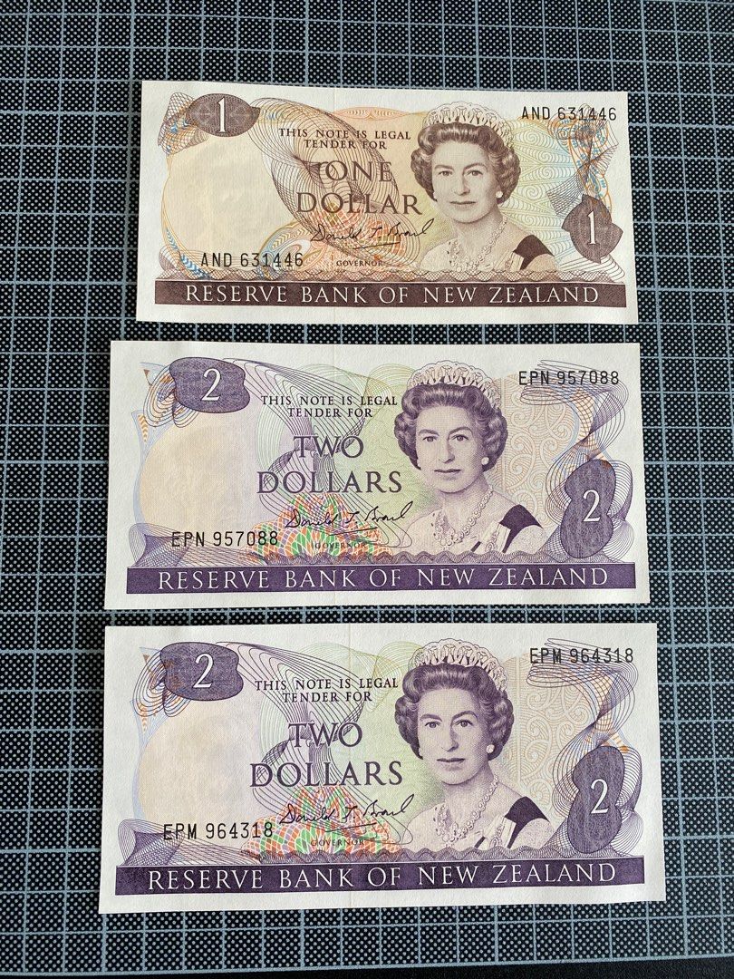 New Zealand old notes $1 $2 banknotes Queen Elizabeth QE, Hobbies ...