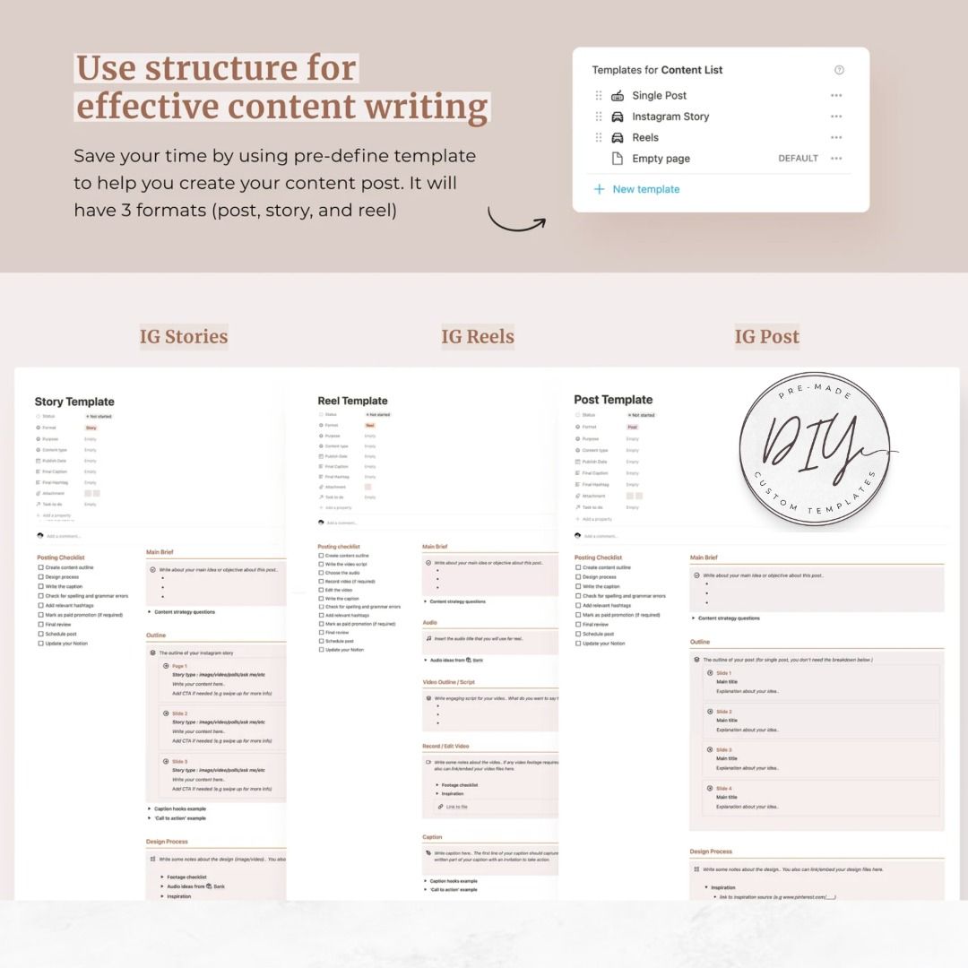 Notion Template Instagram Content Planner, Notion Social Media Planner ...