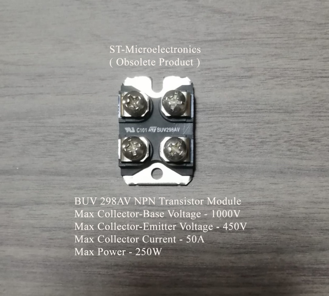 BUV 298AV NPN Transistor Power Module - ST-Microelectronics (Obsolete ...