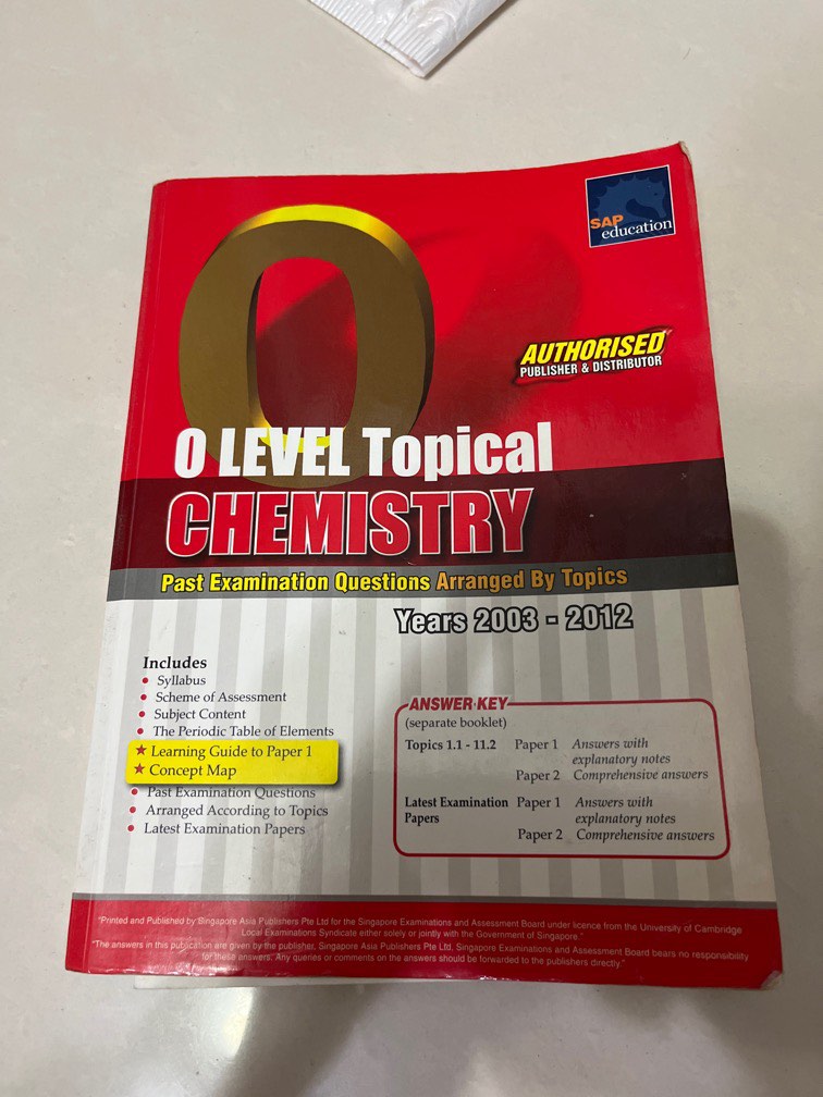 O Level Chemistry TYS 2003-2012, Hobbies & Toys, Books & Magazines ...