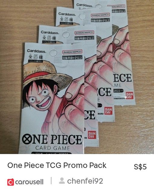 One Piece OPTCG Promo Pack Luffy Kaido Crocodile Kid, Hobbies & Toys ...