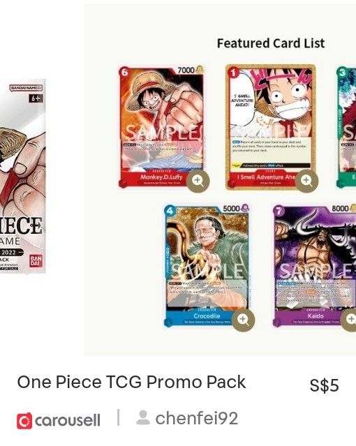 One Piece OPTCG Promo Pack Luffy Kaido Crocodile Kid, Hobbies & Toys ...
