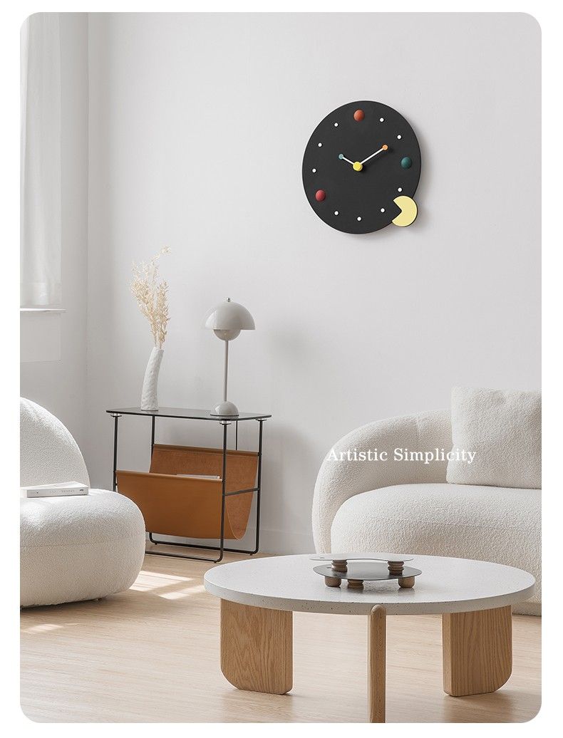 Pac-man Black Wall Clock, Furniture & Home Living, Home Decor, Clocks ...