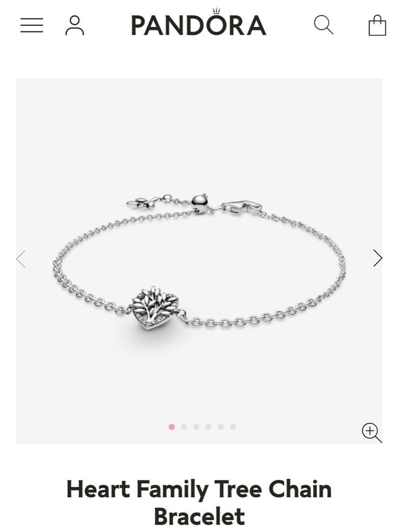 Pandora Heart Family Tree Chain Bracelet, Women's Fashion, Jewelry ...