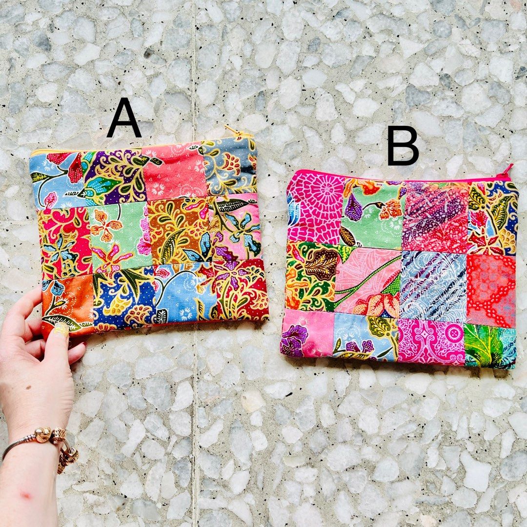 Patchwork - The Everyday Batik Pouch Handmade in Singapore, Women's Fashion, Bags & Wallets ...