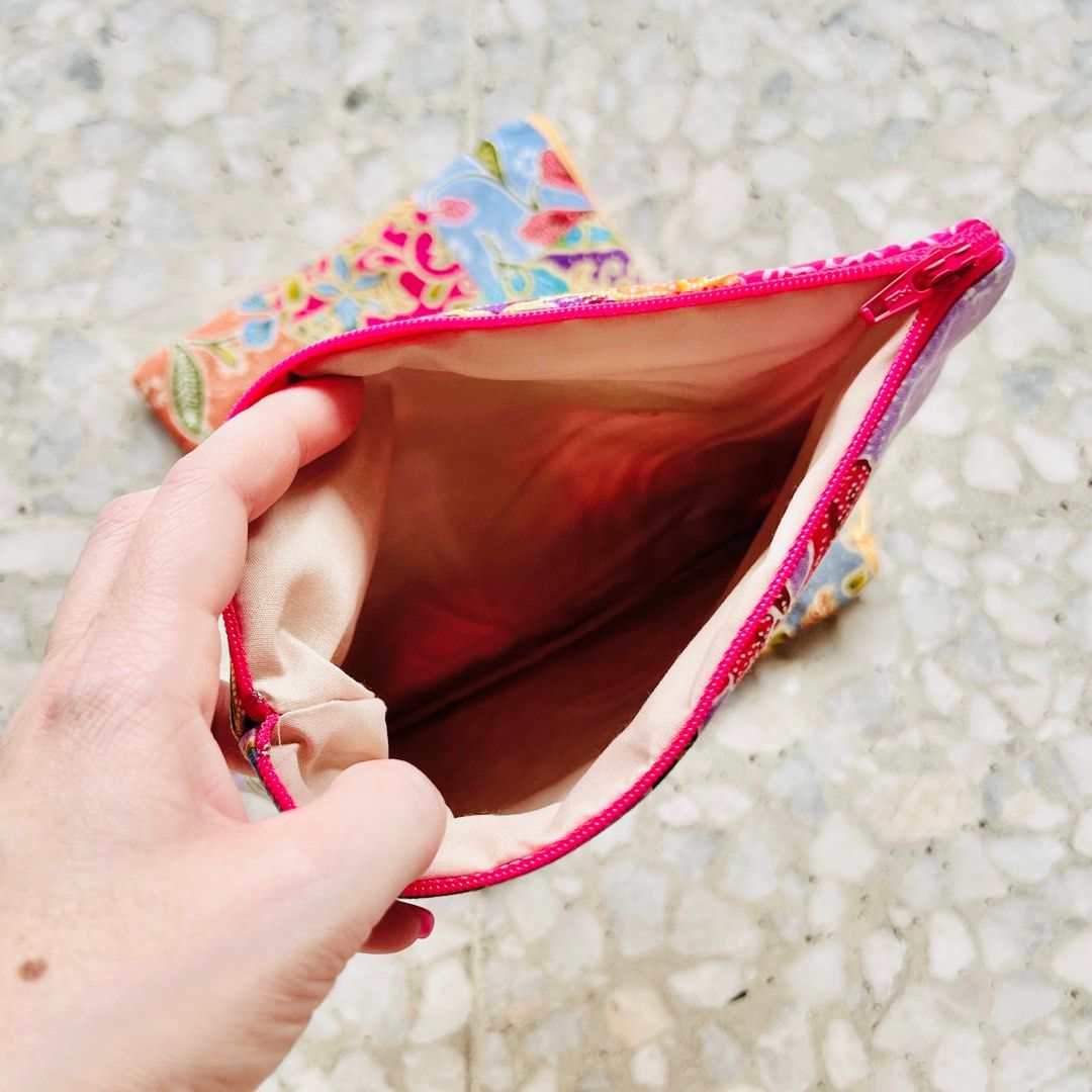 Patchwork - The Everyday Batik Pouch Handmade in Singapore, Women's Fashion, Bags & Wallets ...