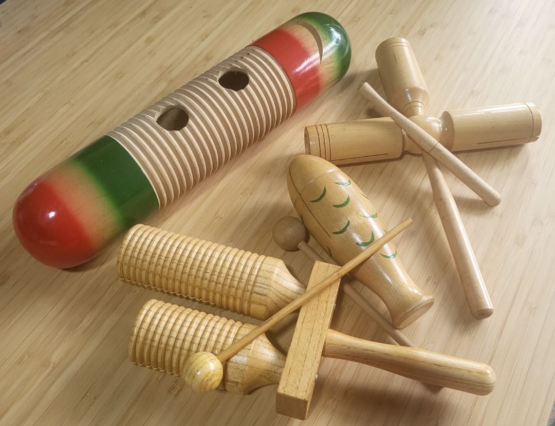 Percussion Instruments - Wooden blocks with varying tones, Guiro effect ...
