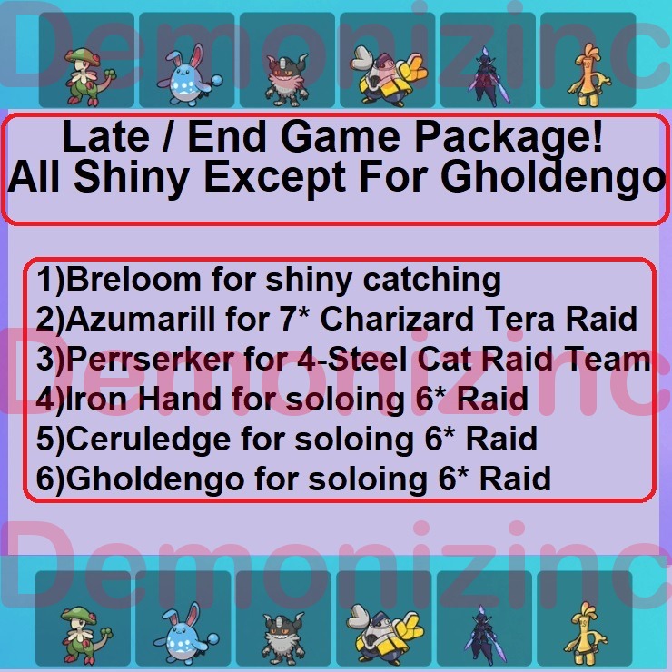 Pokemon Scarlet & Violet End Game Package 6 Stars Raid Shiny 6IV Battle ...