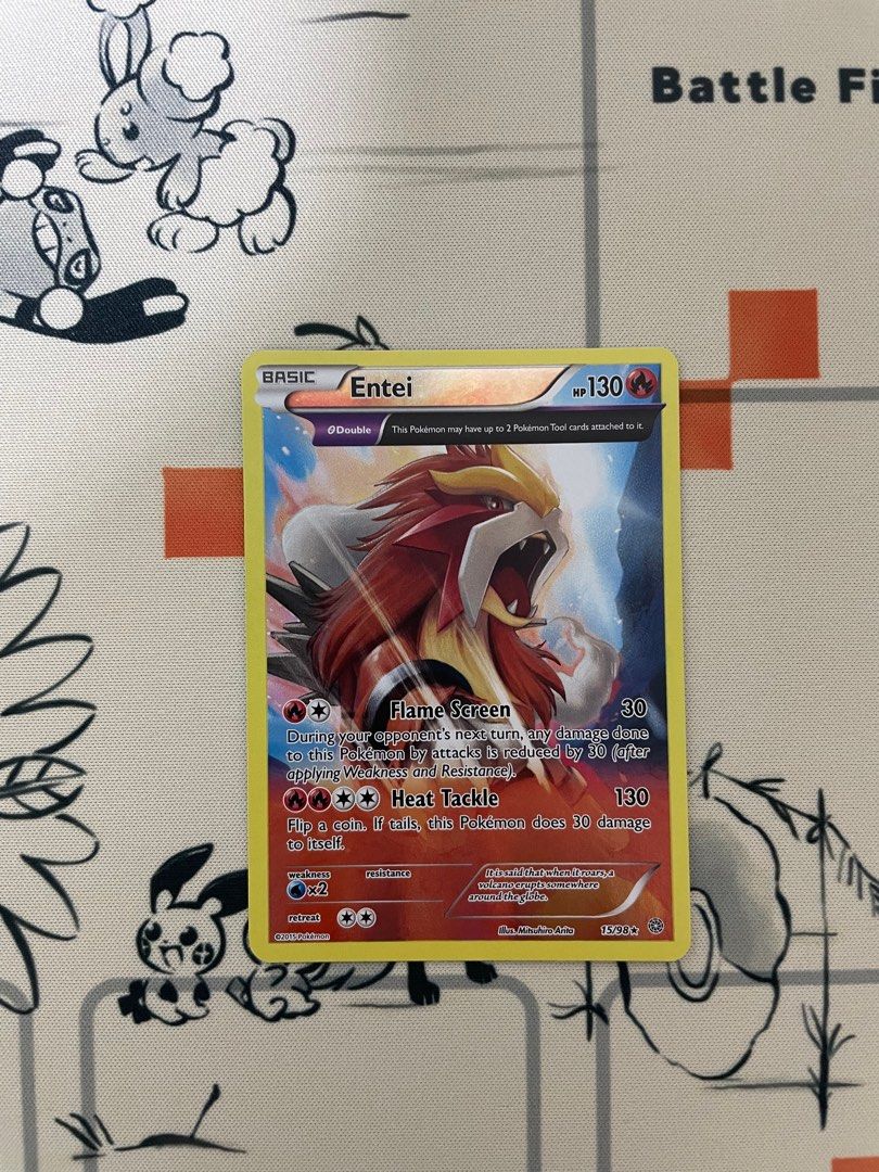 Pokemon TCG - Entei Holo Rare, Hobbies & Toys, Toys & Games on Carousell