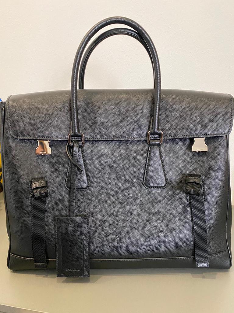 Prada Saffiano Leather Briefcase Bag, Men's Fashion, Bags, Briefcases ...
