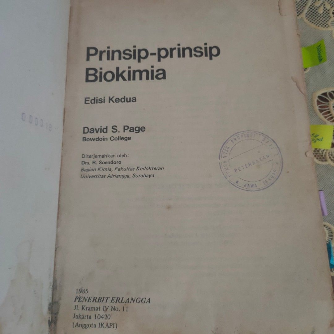 Prinsip-prinsip biokimia David S. Page buku biokimia, Buku & Alat Tulis, Buku Pelajaran di Carousell