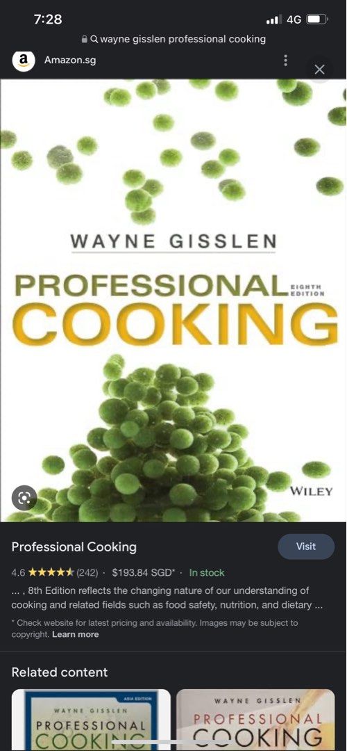 Professional Cooking Eight edition Wayne gisslen, Hobbies & Toys, Books ...
