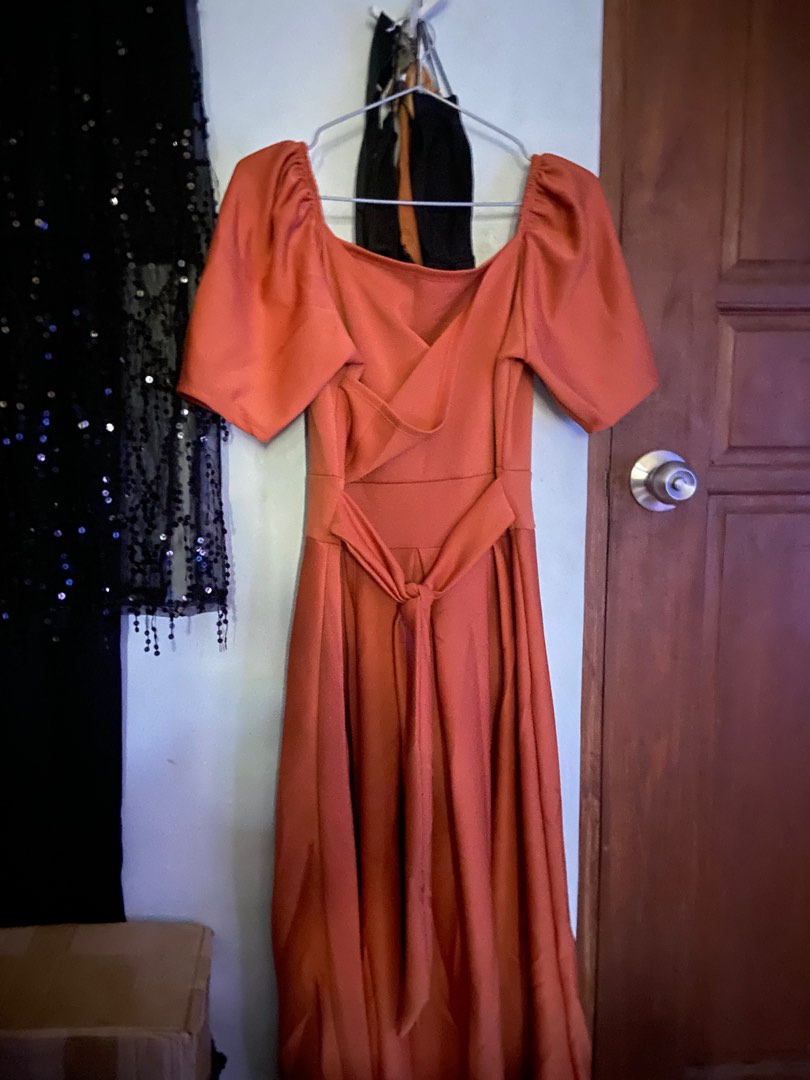 Rust colored gown/dress, Women's Fashion, Dresses & Sets, Dresses on ...
