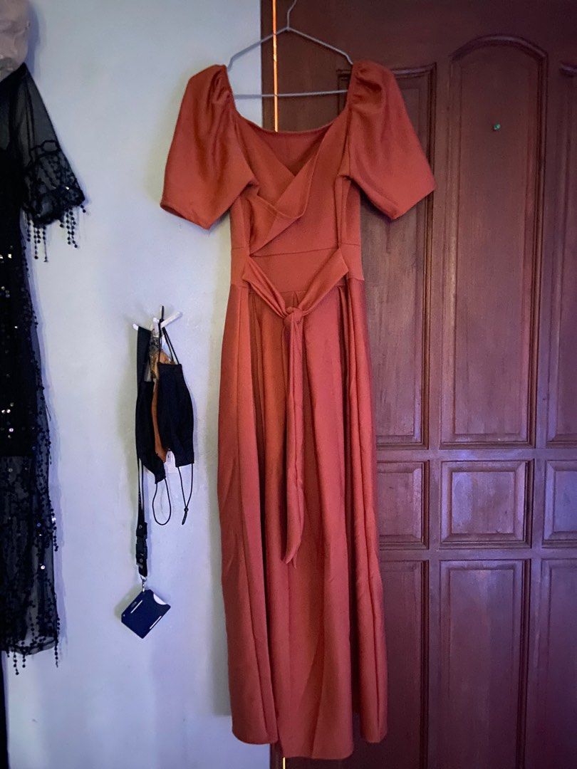 Rust colored gown/dress, Women's Fashion, Dresses & Sets, Dresses on ...