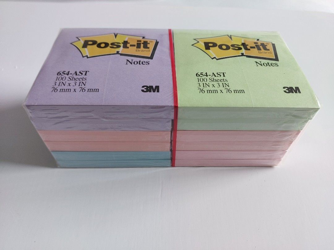 Set of 12 Brand New 3M Post-It Notes 3" x 3", Hobbies & Toys ...