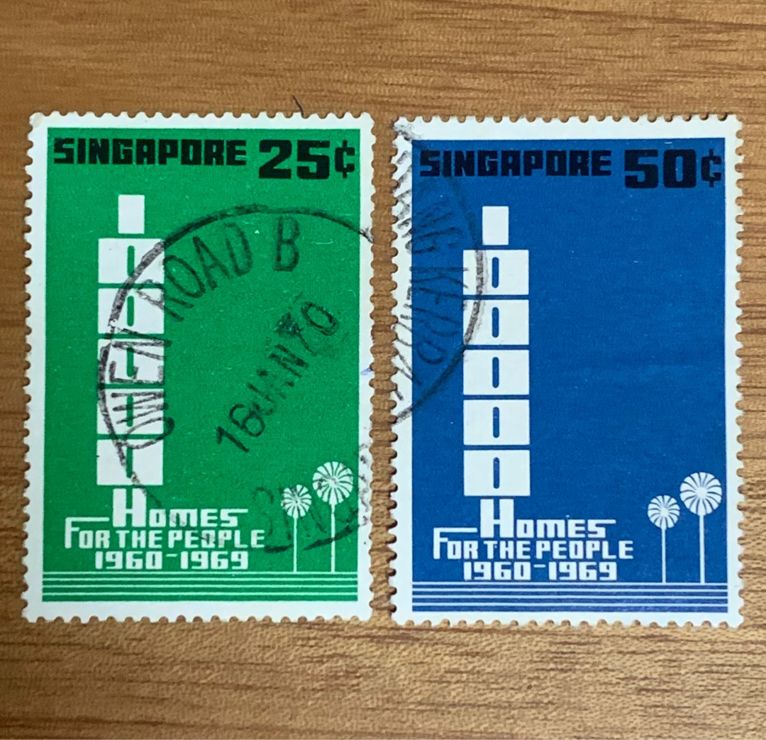 Singapore 1969 stamps set HDB 100,000 houses built milestone, Hobbies ...