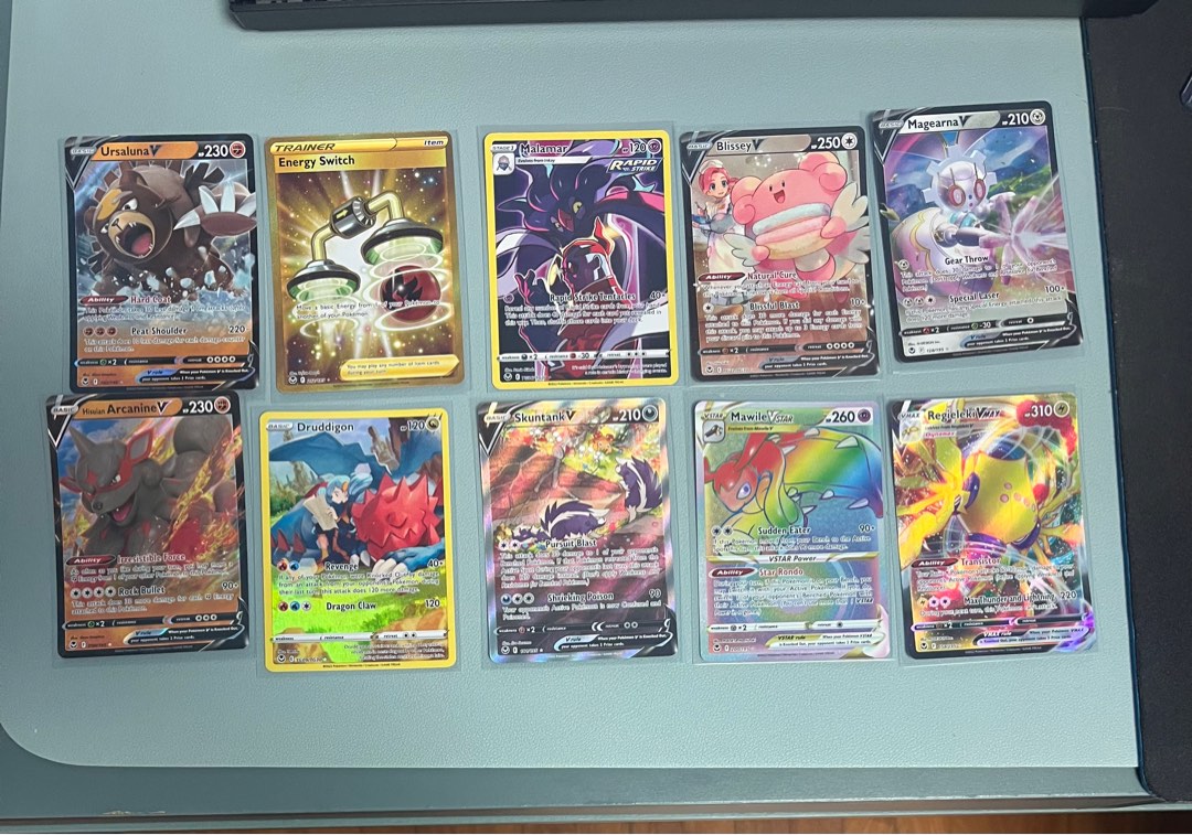 Skuntank V Alternate Art, Energy switch gold card, Ursaluna V, Malamar ...