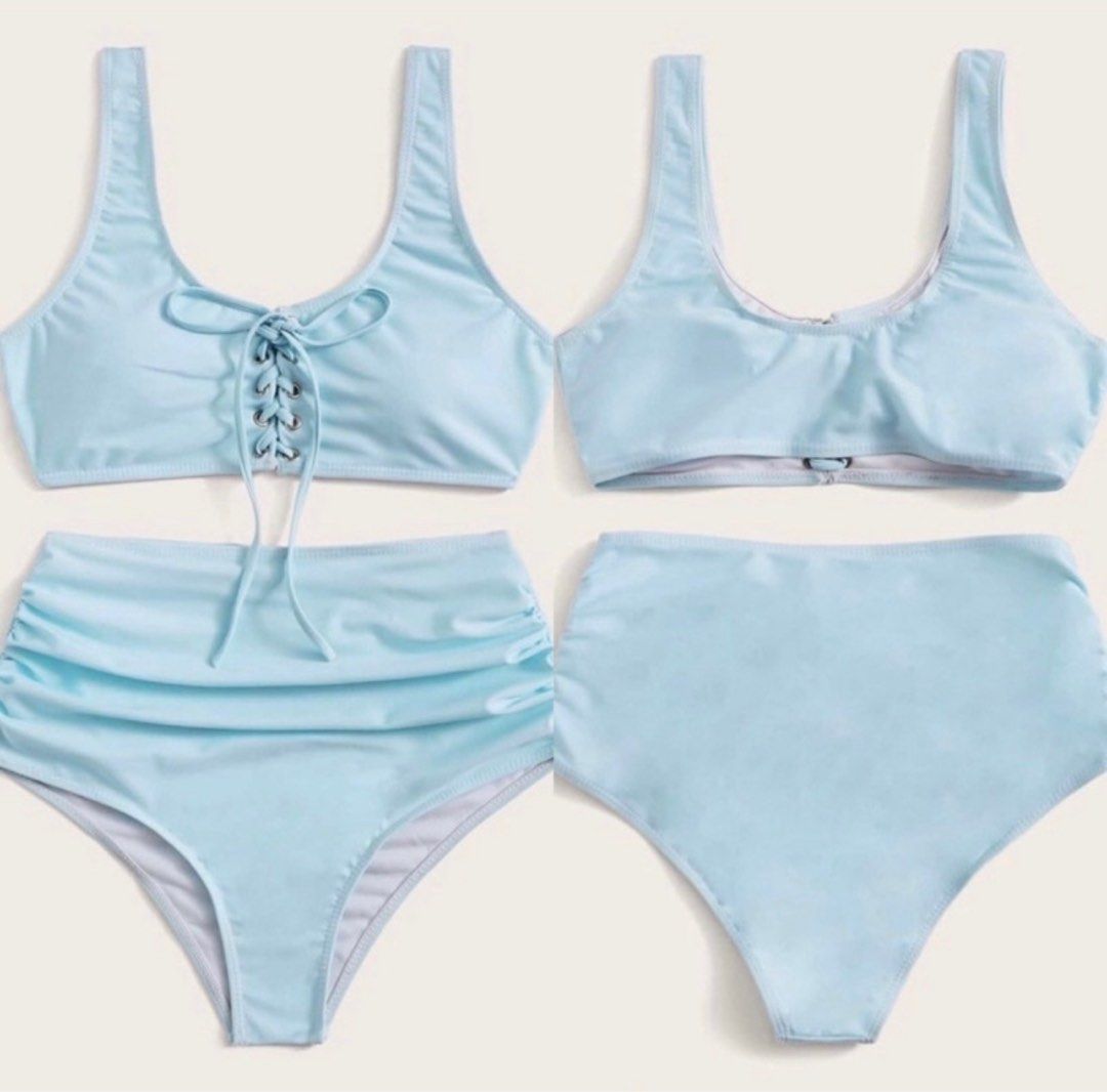 Sky Blue Two Piece Swimsuit, Women's Fashion, Swimwear, Bikinis ...
